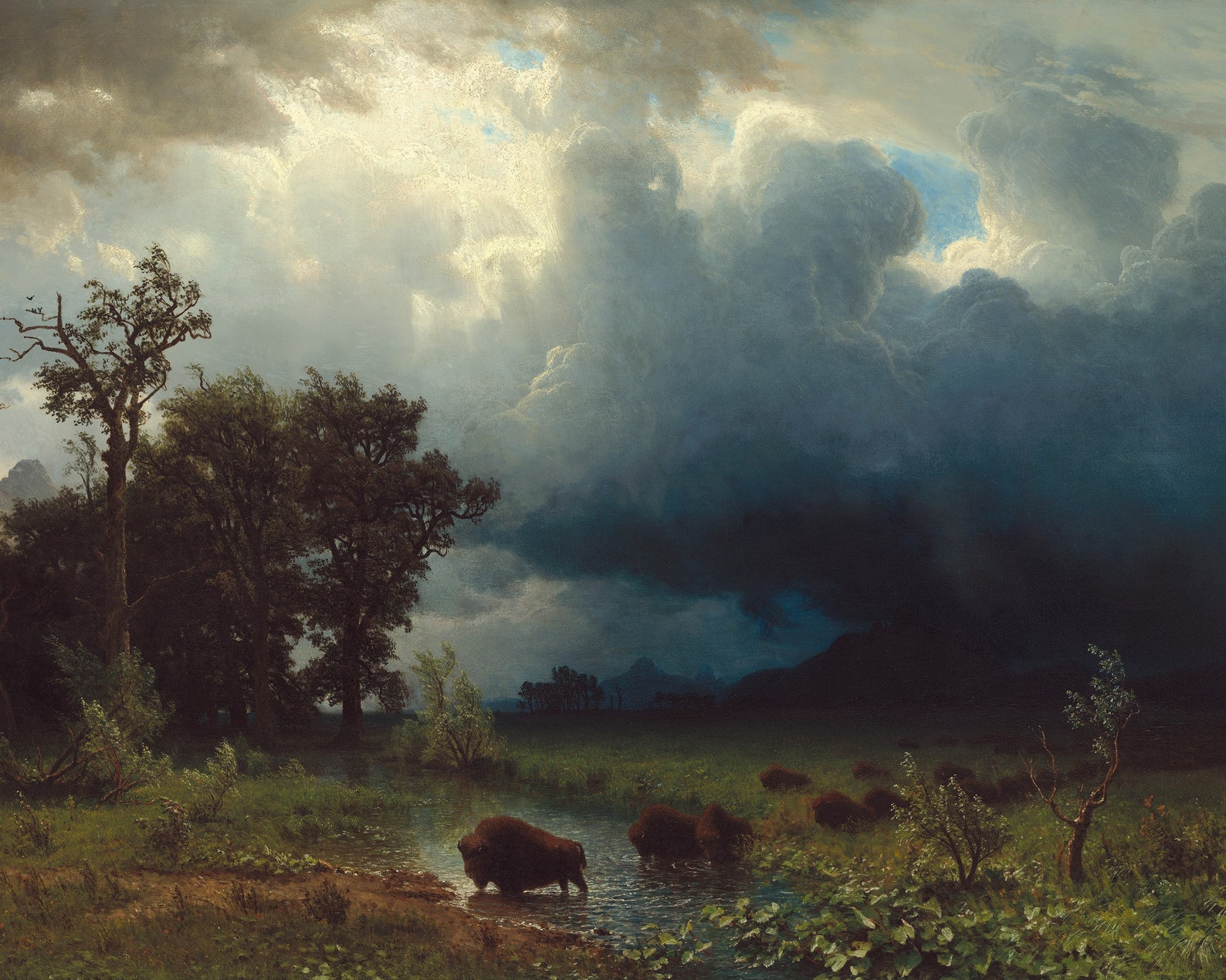 Antique Moody Landscape Oil Painting Download Vintage - Etsy