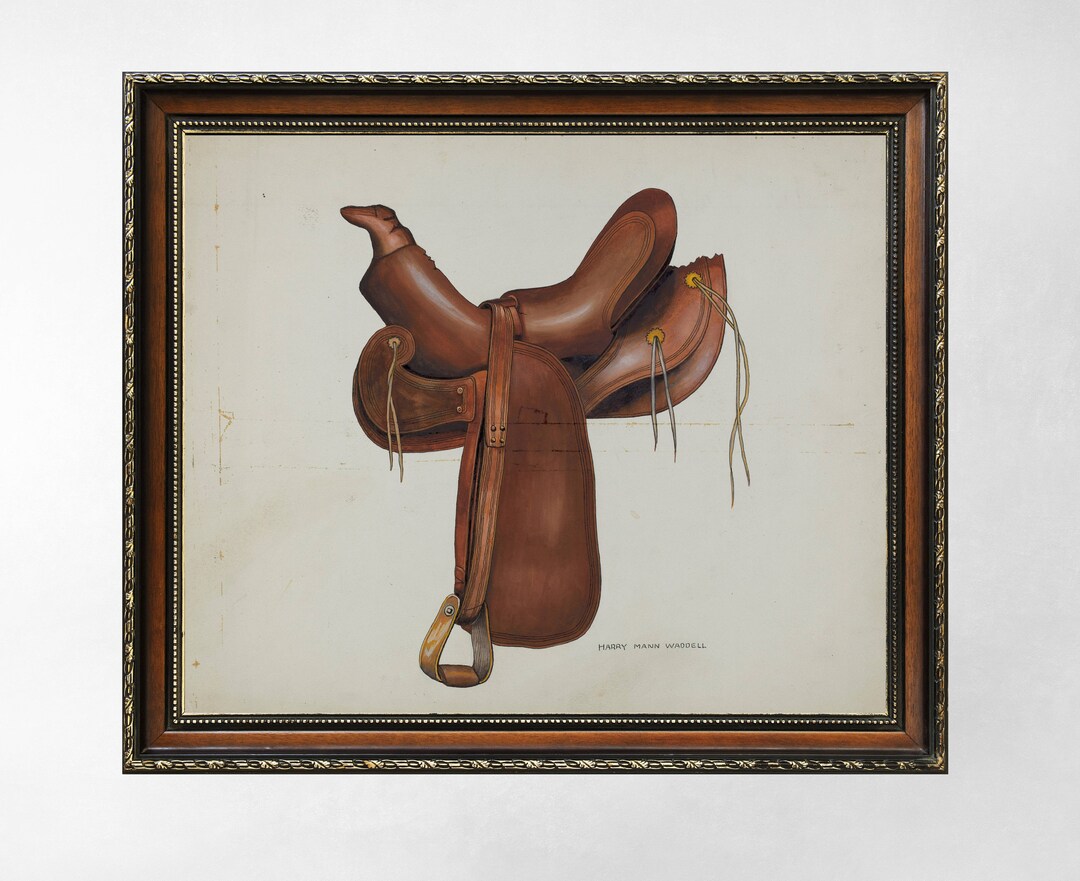 Vintage Saddle Painting Digital Download, Printable Antique Horse Art ...