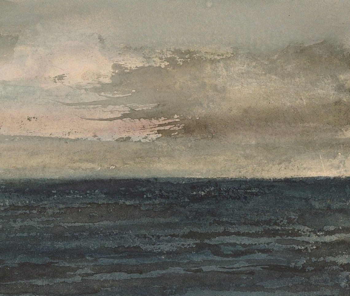 Antique Seascape Ocean Painting Vintage Coastal Wall Art | Etsy