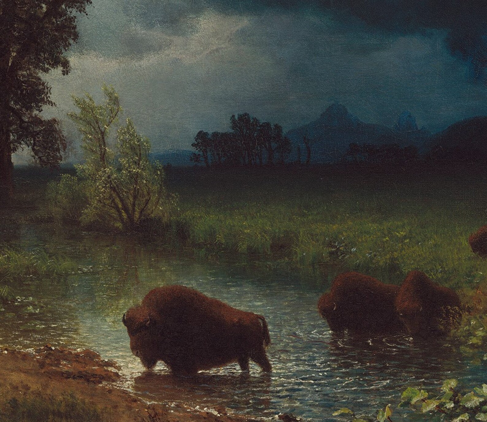 Antique Moody Landscape Oil Painting Download Vintage - Etsy