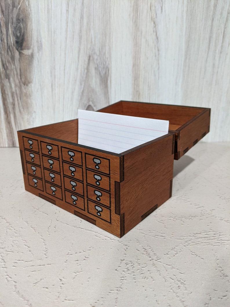 Customizable Card Catalog Box - Etsy