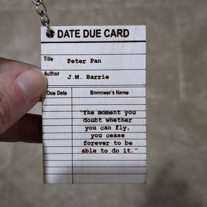 Customizable Date Due Card Keychain - Etsy