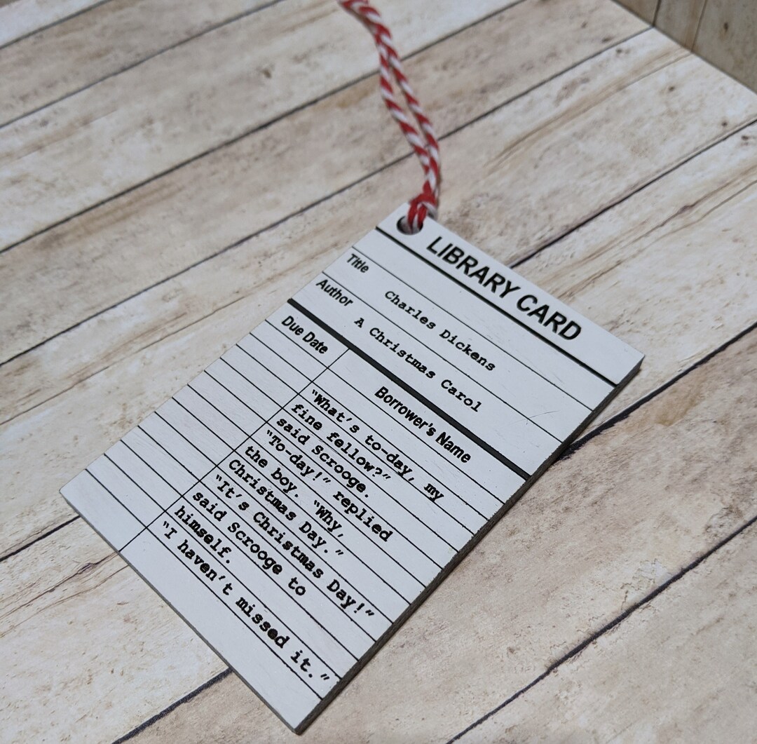 Customizable Date Due Card Ornament - Etsy