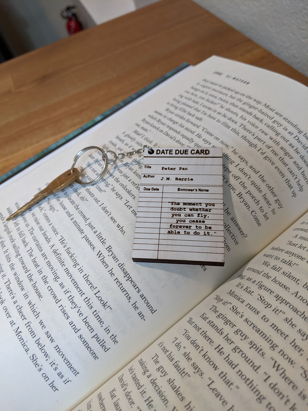 Customizable Date Due Card Keychain - Etsy