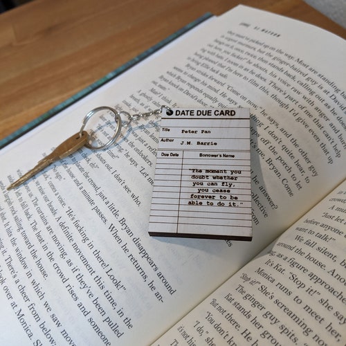 Customizable Date Due Card Keychain - Etsy