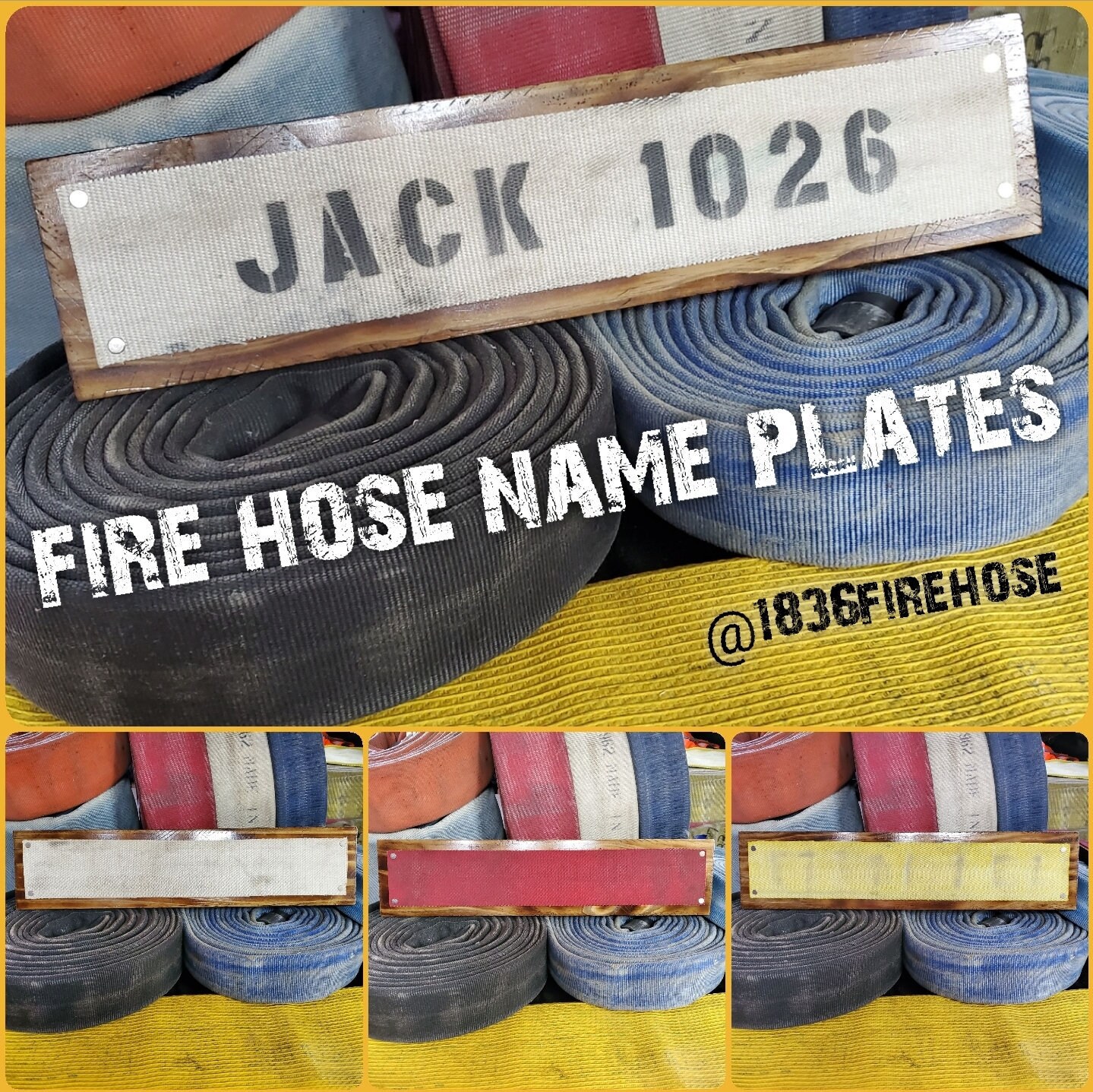 Fire Hose Name Plate Firefighter Personalized Sign - Etsy
