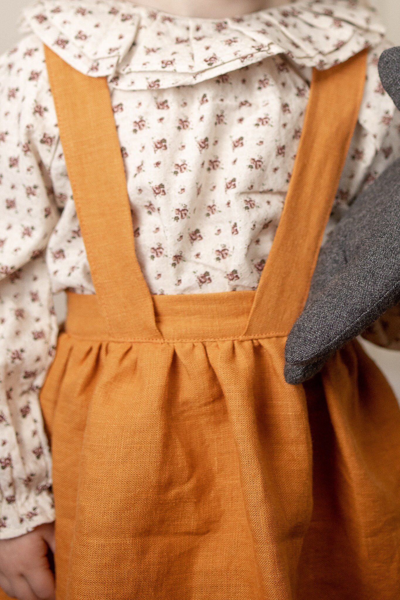 Girl's Pinafore Dress, Linen Jumper Dress, Fall Toddler Apron Pinafore ...