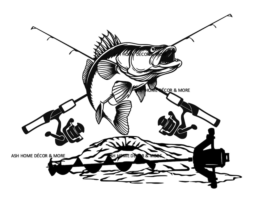 Walleye Ice Fishing Svg, Ice Fishing Svg, Hard Water Svg, Winter ...
