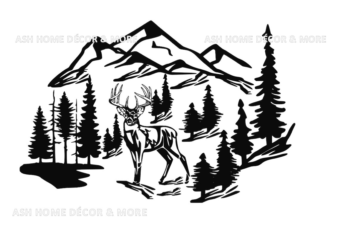 Whitetail Deer Scene SVG, Deer SVG, Buck SVG, Hunting Svg, Hunter Svg ...