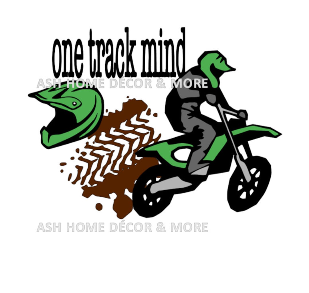 One Track Mind Motocross SVG Cut File: Dirt Bike Rider (digital ...
