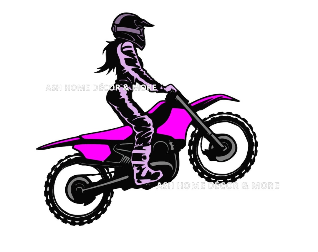 Female Dirt Bike Rider SVG: Motorcycle Racing Design (digital Download ...
