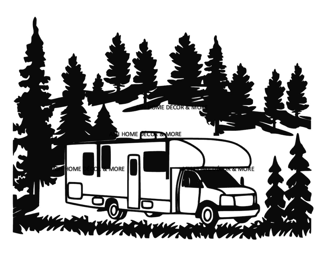 Class C Motorhome SVG: Camping RV Trailer Cut File (digital Download ...