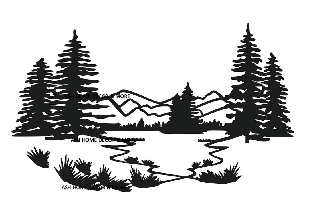 Mountain Lake SVG: Scenic Landscape Cut File (digital Download) - Etsy