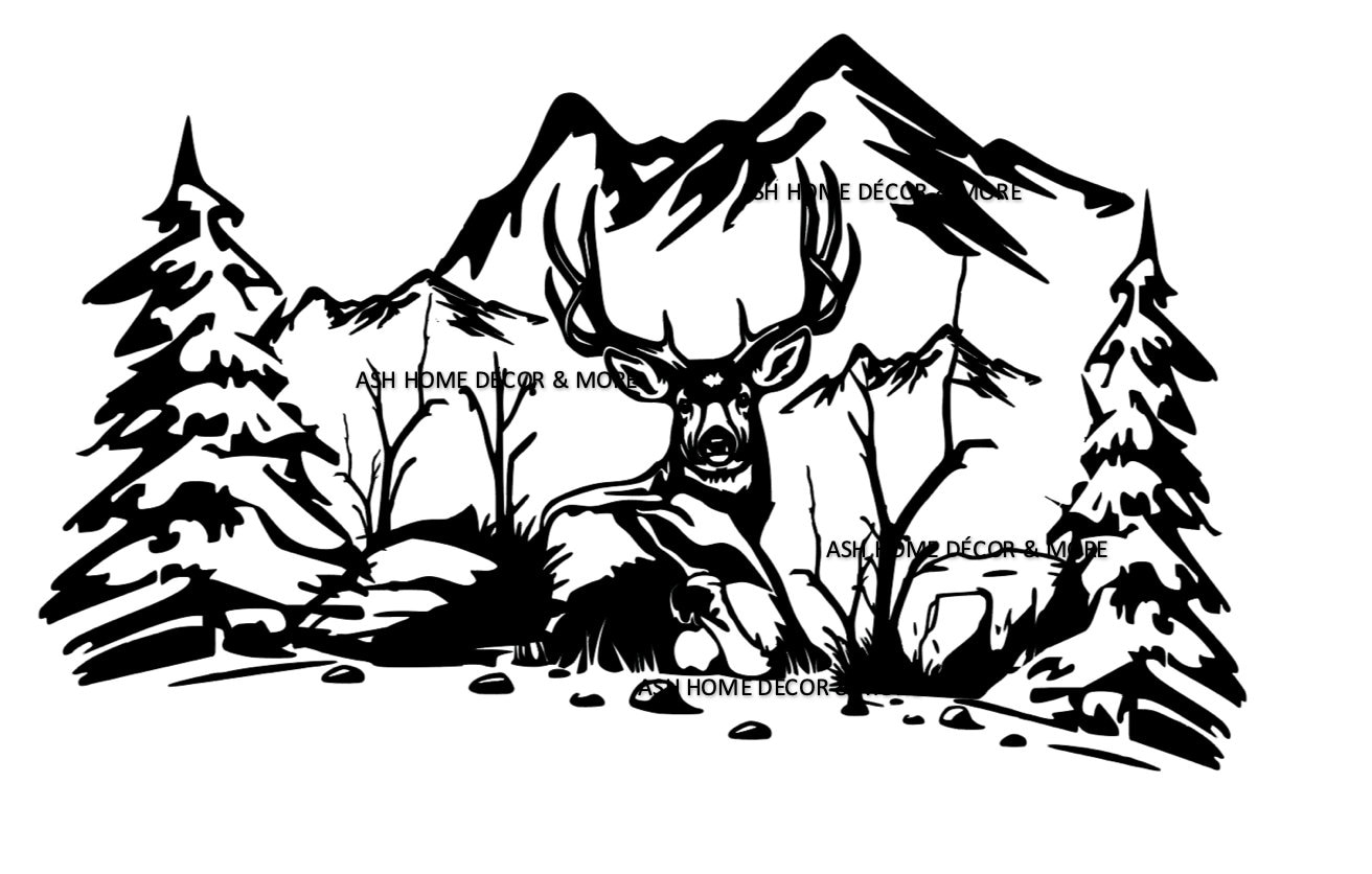 Mule Deer Svg, Mule Deer Laying Down Svg, Mule Deer Scene Svg, Deer Svg ...