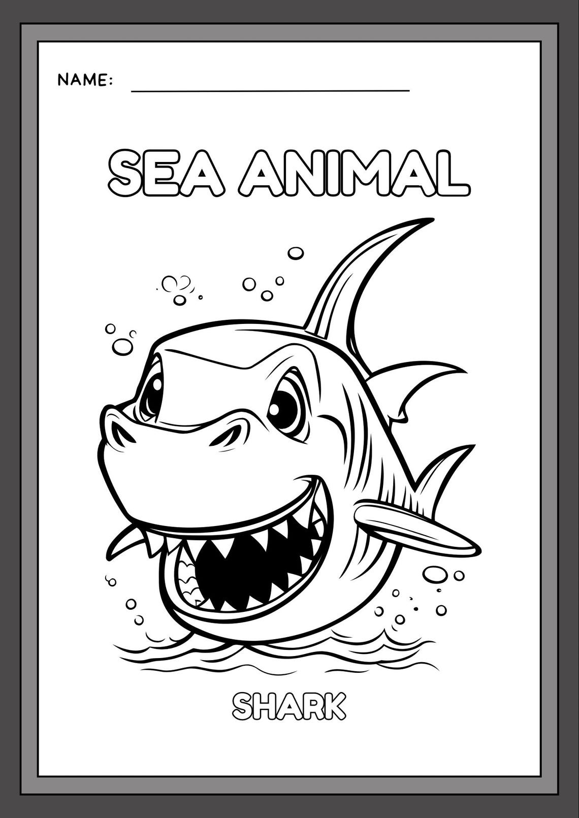 Sea Animals Coloring Worksheets - Etsy