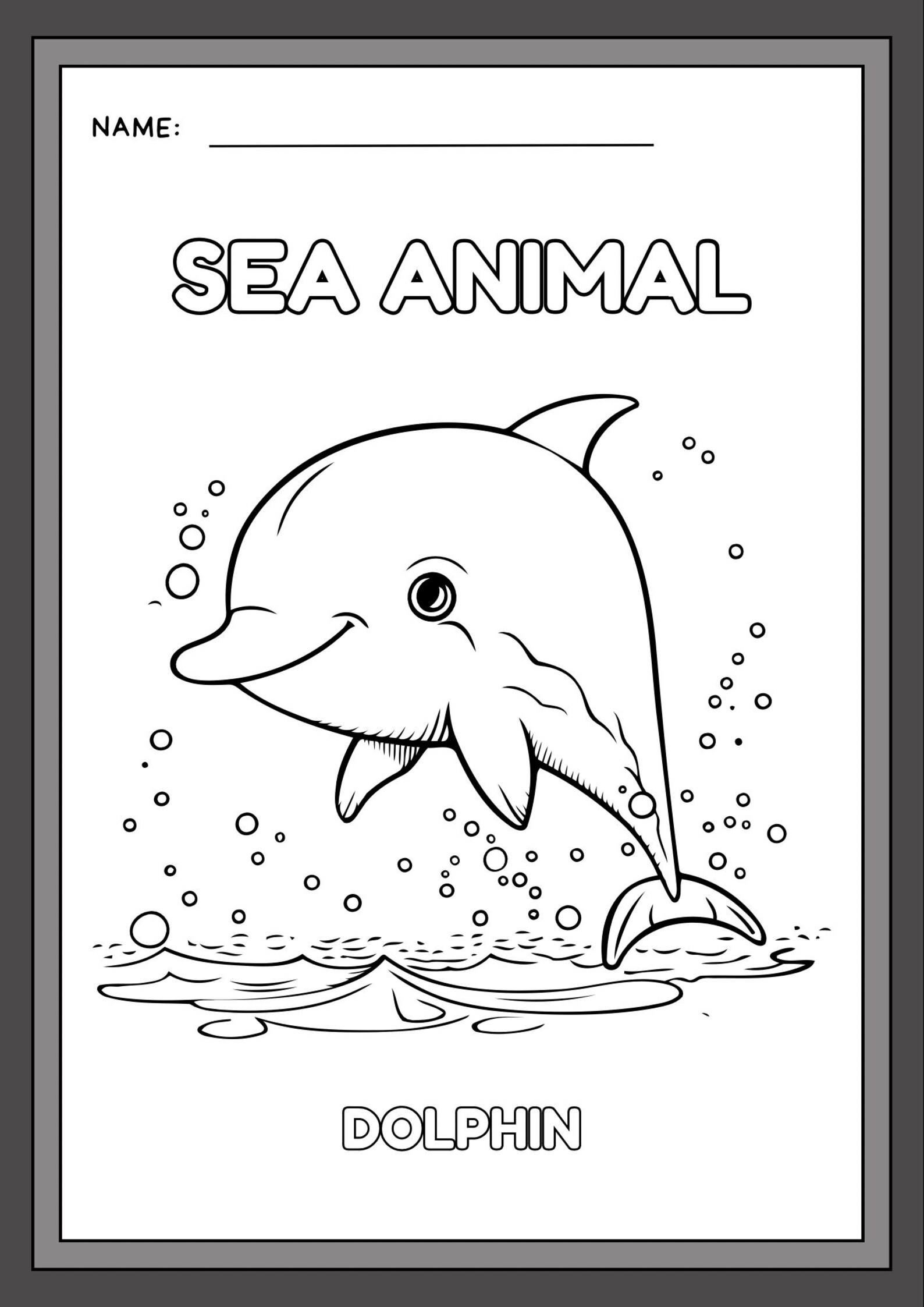 Sea Animals Coloring Worksheets - Etsy
