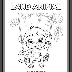 Land Animals Coloring Worksheets - Etsy
