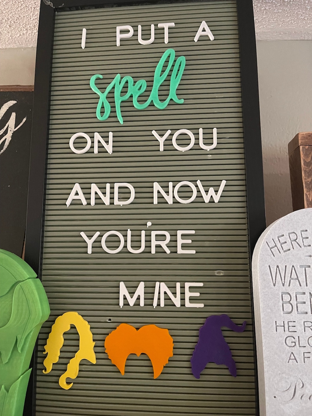 Halloween Sign Board Pieces, 3d Printed, 3 Witches - Etsy