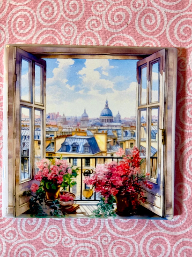 Set of 4 Ceramic, French Inspired Drink Coasters - Etsy