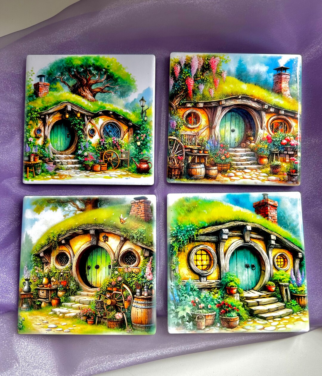 Hobbit House Ceramic Coaster Set - Etsy