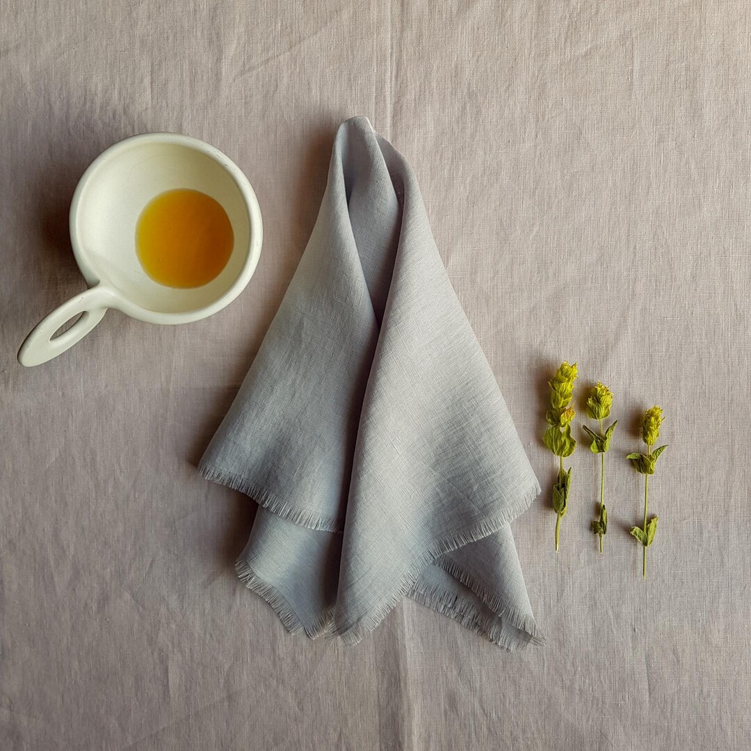 Light Gray Linen Napkins, Frayed Edge - Italian Textile, Bulk 50+pcs - Etsy