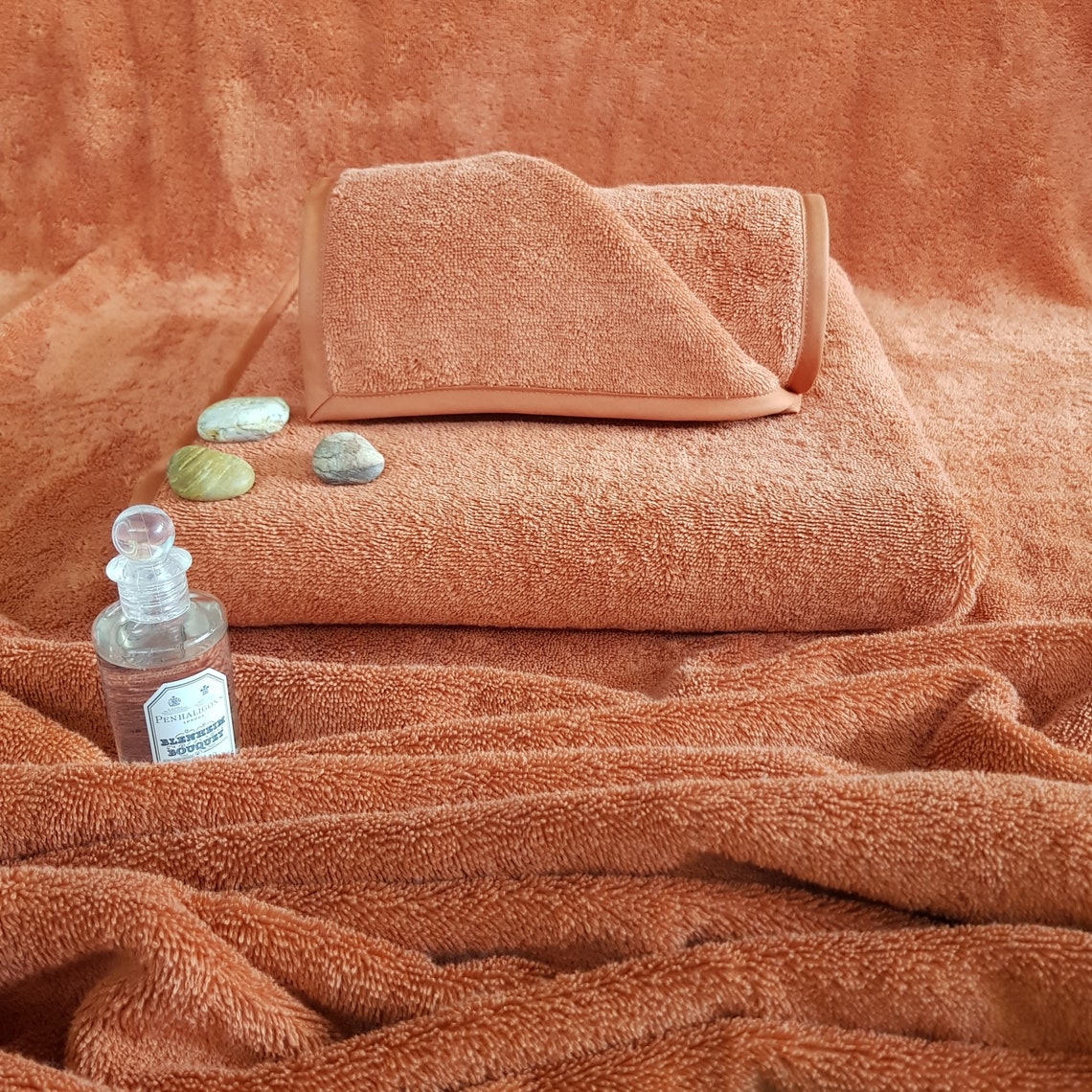 Organic Cotton Orange Bath Towels Custom Bathroom Towels - Etsy