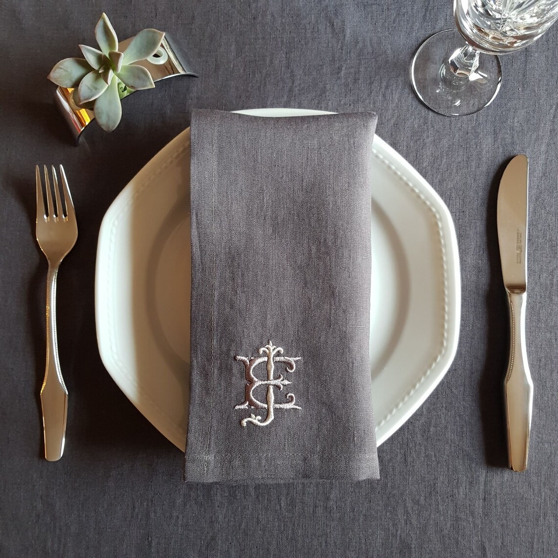Custom Embroidery Wedding Napkins Personalized Linen Napkins for ...