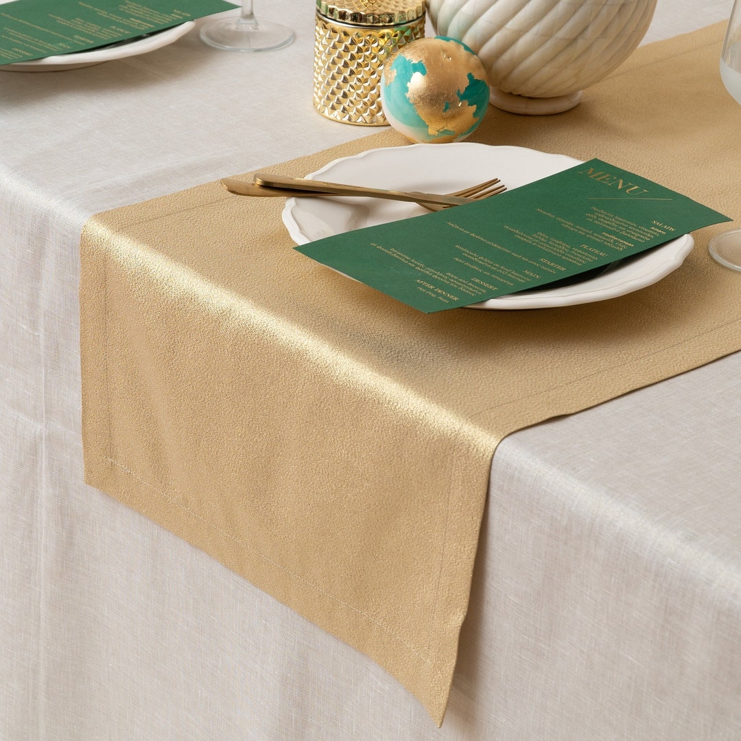 Gold Table Runner. Long Table Runner for Wedding Table Decor or ...