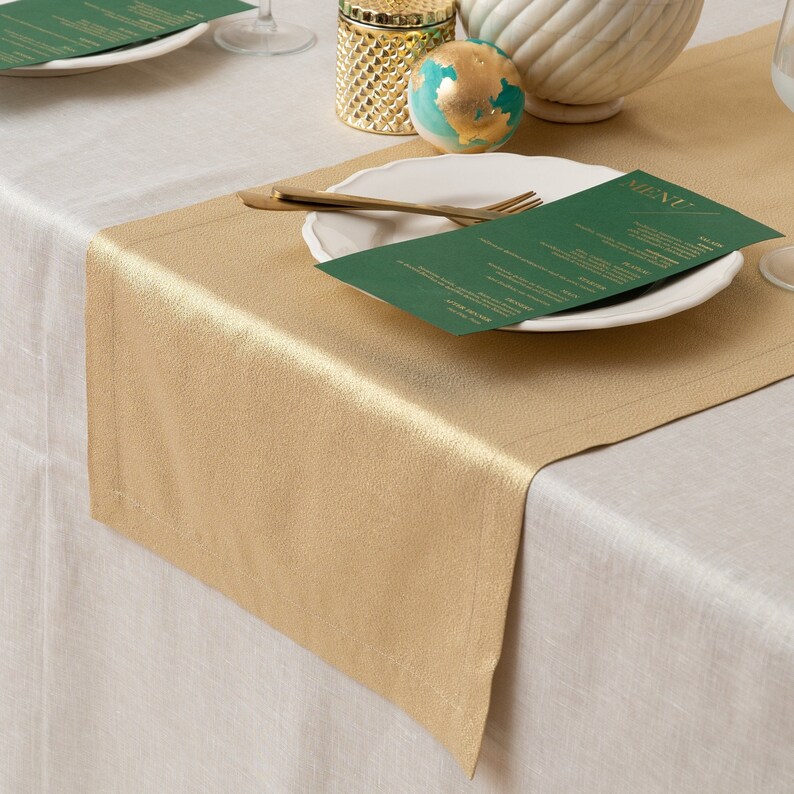 Gold Table Runner. Long Table Runner for Wedding Table Decor or ...