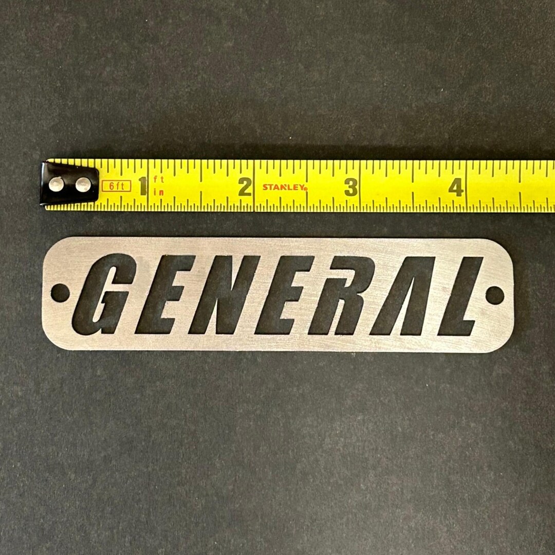 Customizable Steel General Badge Perfect for Personalizing SXS, Trucks ...