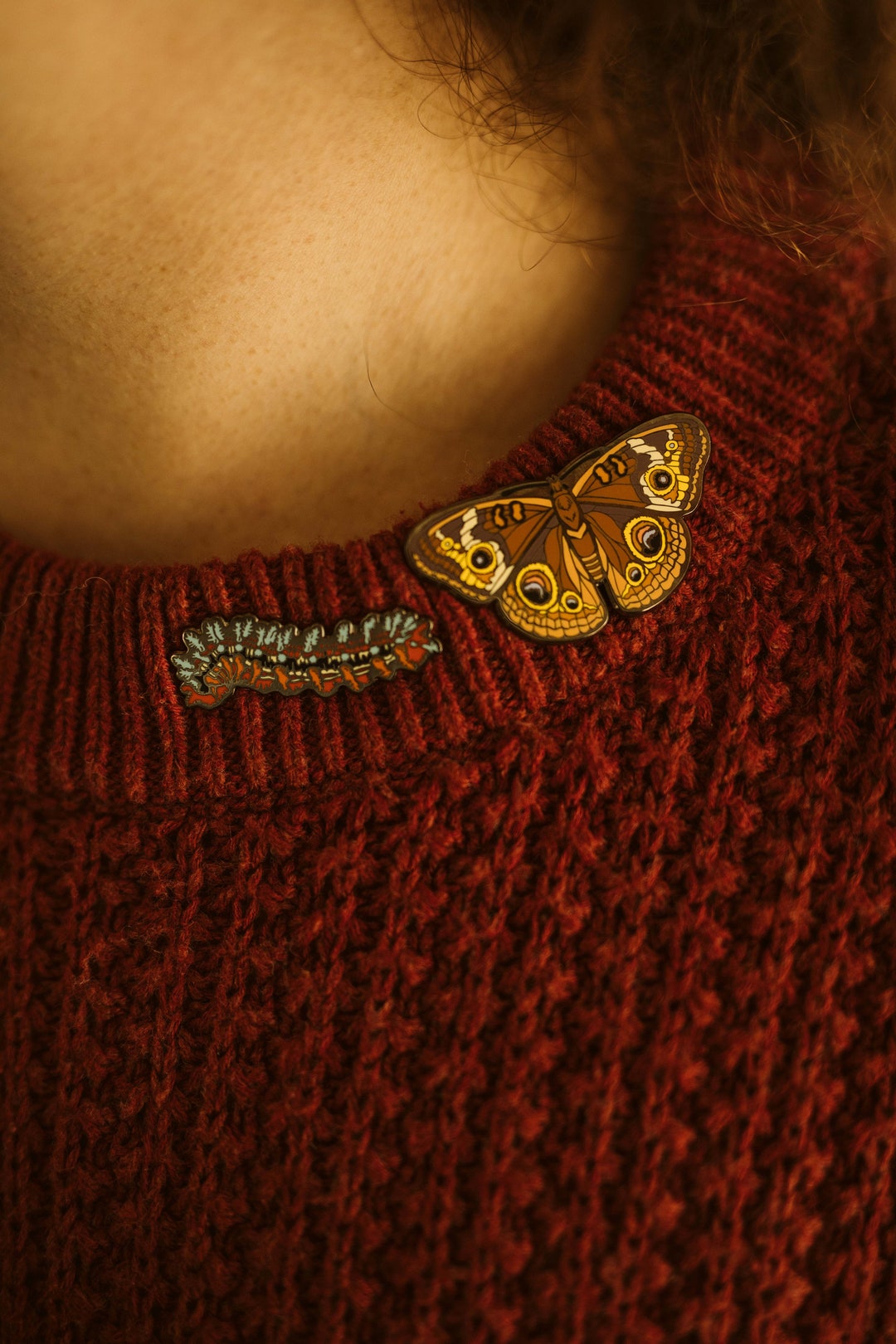 Common Buckeye Butterfly Pin Set - Etsy