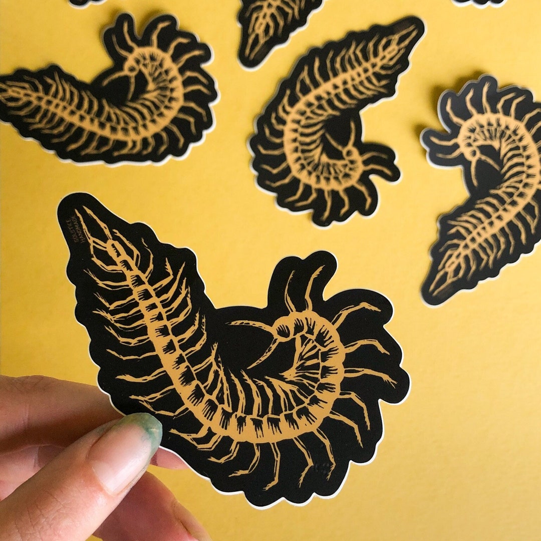 Black Centipede Sticker - Etsy