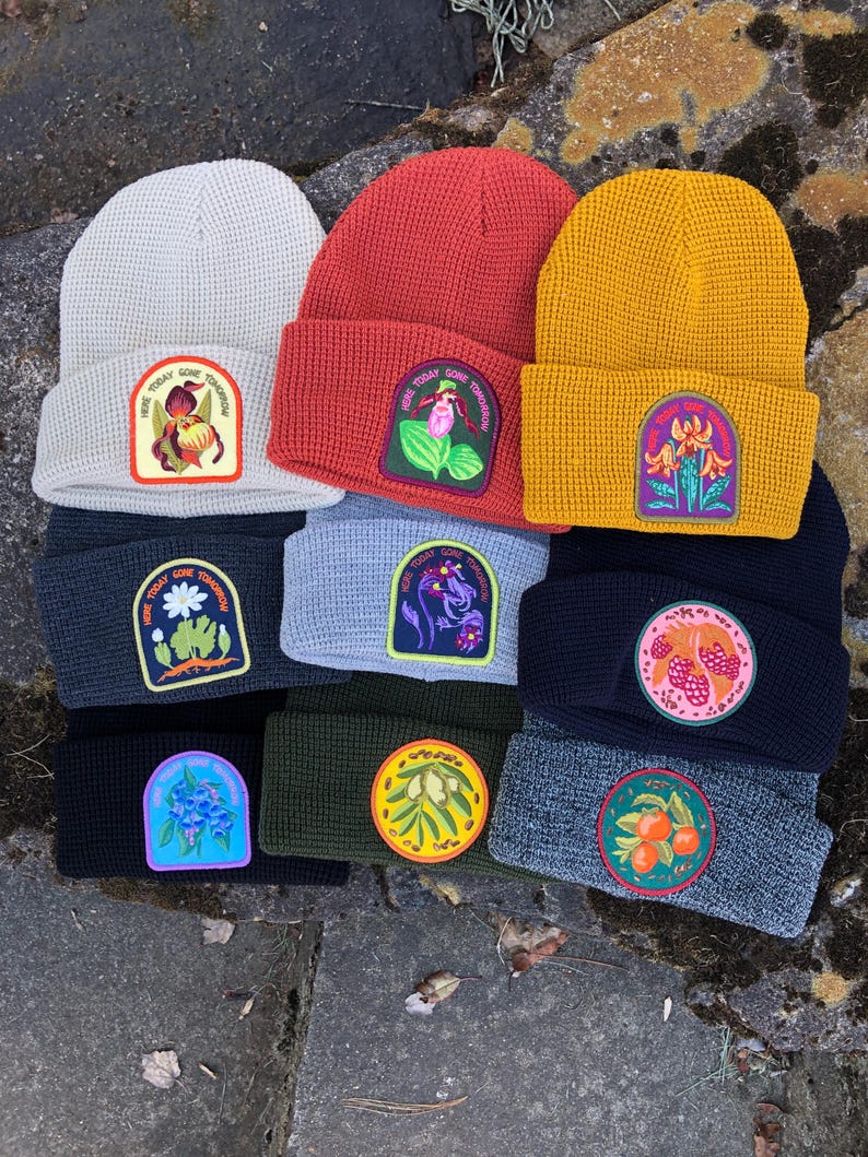 Paw Paw Native Plant Patch Waffle Beanie Hat - Etsy