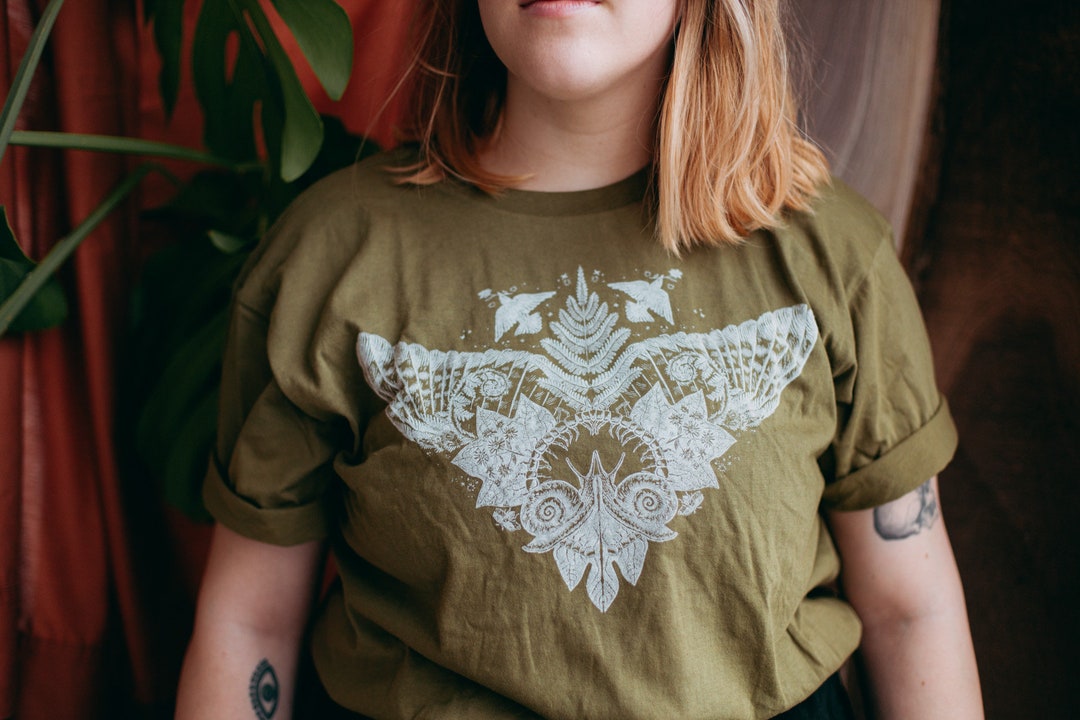 Olive Secret Garden Organic Cotton Tshirt - Etsy