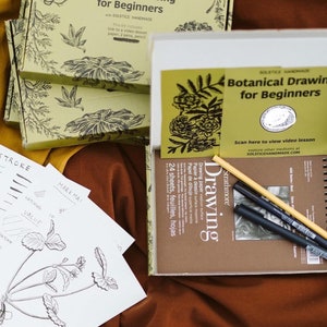 Beginner's Botanical Drawing Virtual Art Class Kit - Etsy