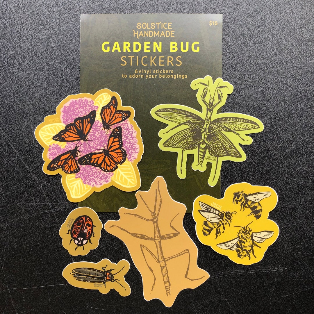 Garden Bugs Sticker Set - Etsy