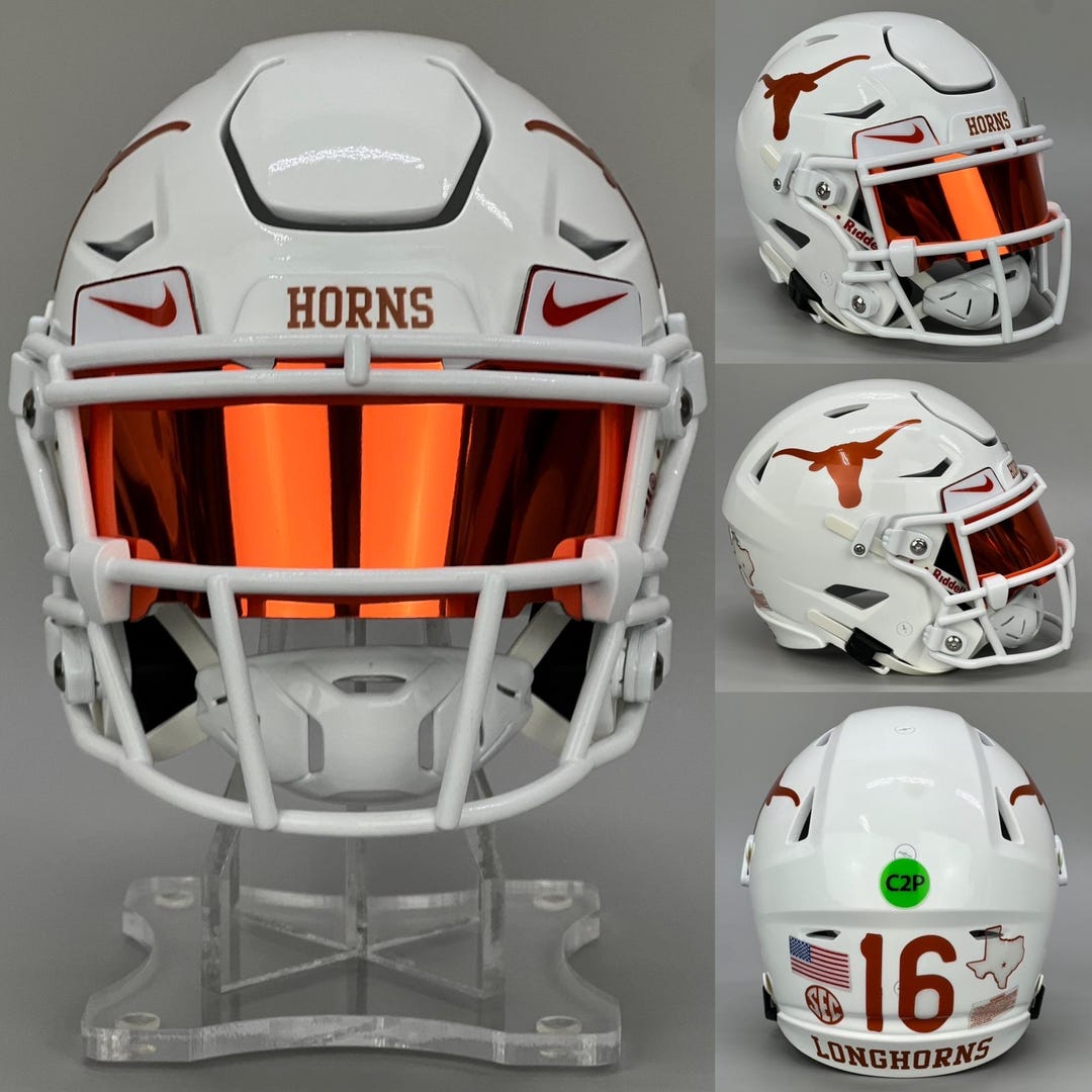3D Printed Arch Manning Texas Longhorns Themed Riddell Speedflex Mini ...