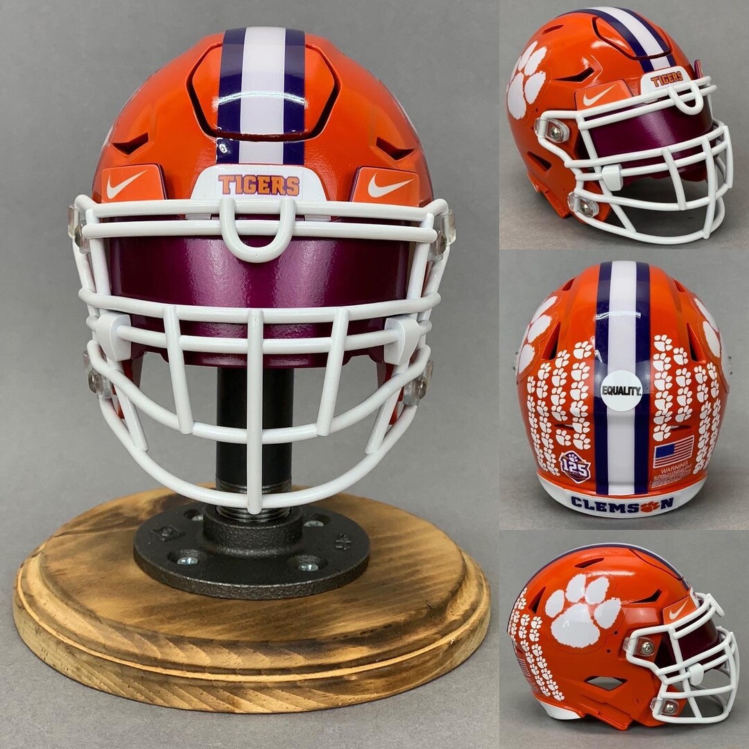 3D Printed Clemson Tigers Orange Riddell Speedflex Mini Helmet With ...