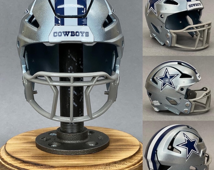 3D Printed Micah Parsons Themed Dallas Cowboys Silver Metallic Riddell ...