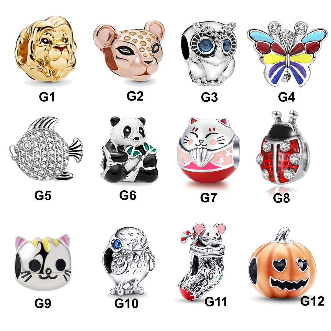 Charms, Fits Pandora Charm Bracelet & Necklace , Animal Panda Pumpkin ...