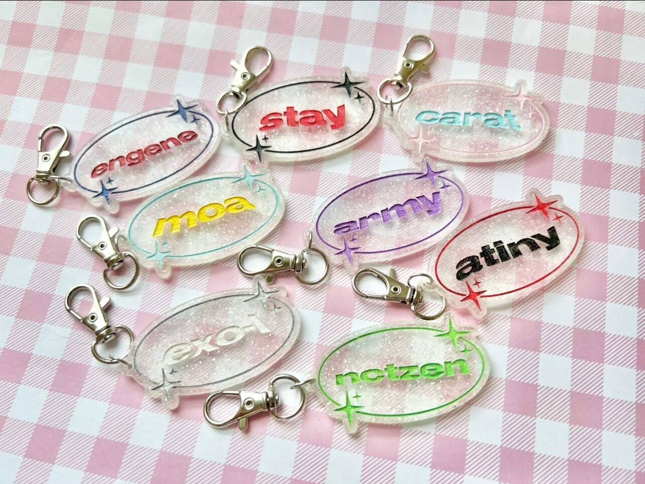 Kpop Fandom Name Sparkle Oval Y2K Retro Inspired Glitter - Etsy