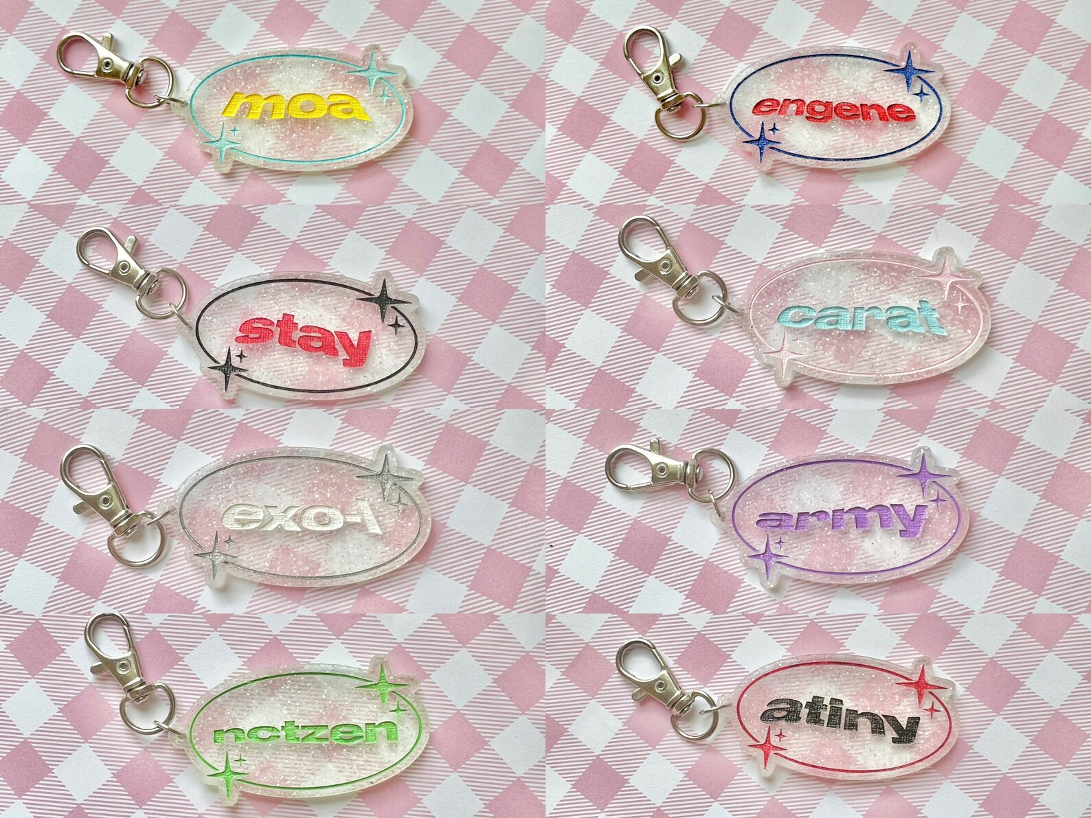 Kpop Fandom Name Sparkle Oval Y2K Retro Inspired Glitter - Etsy