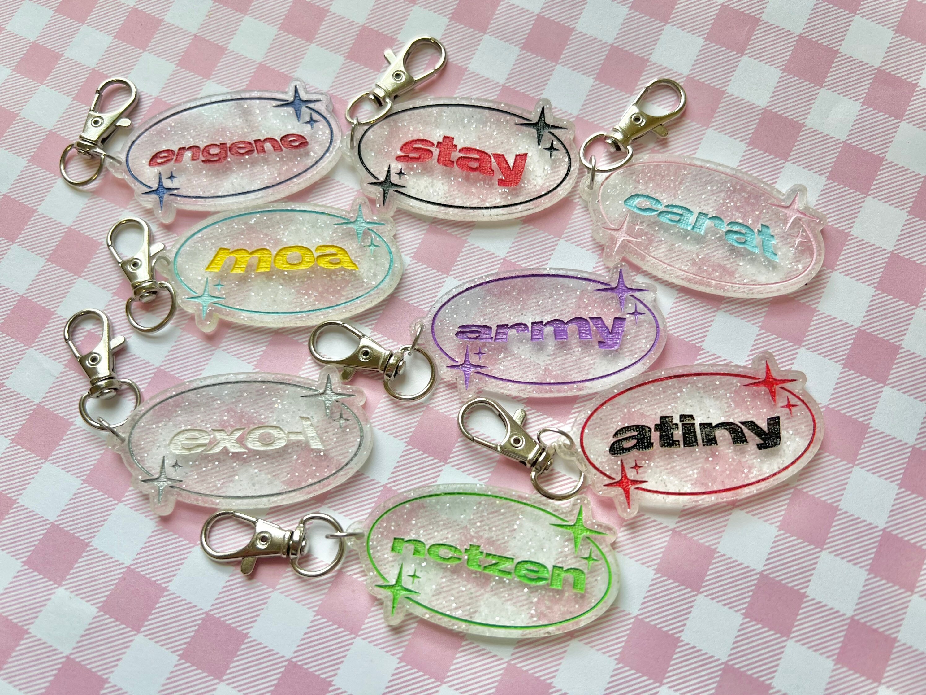 Kpop Fandom Name Sparkle Oval Y2K Retro Inspired Glitter - Etsy