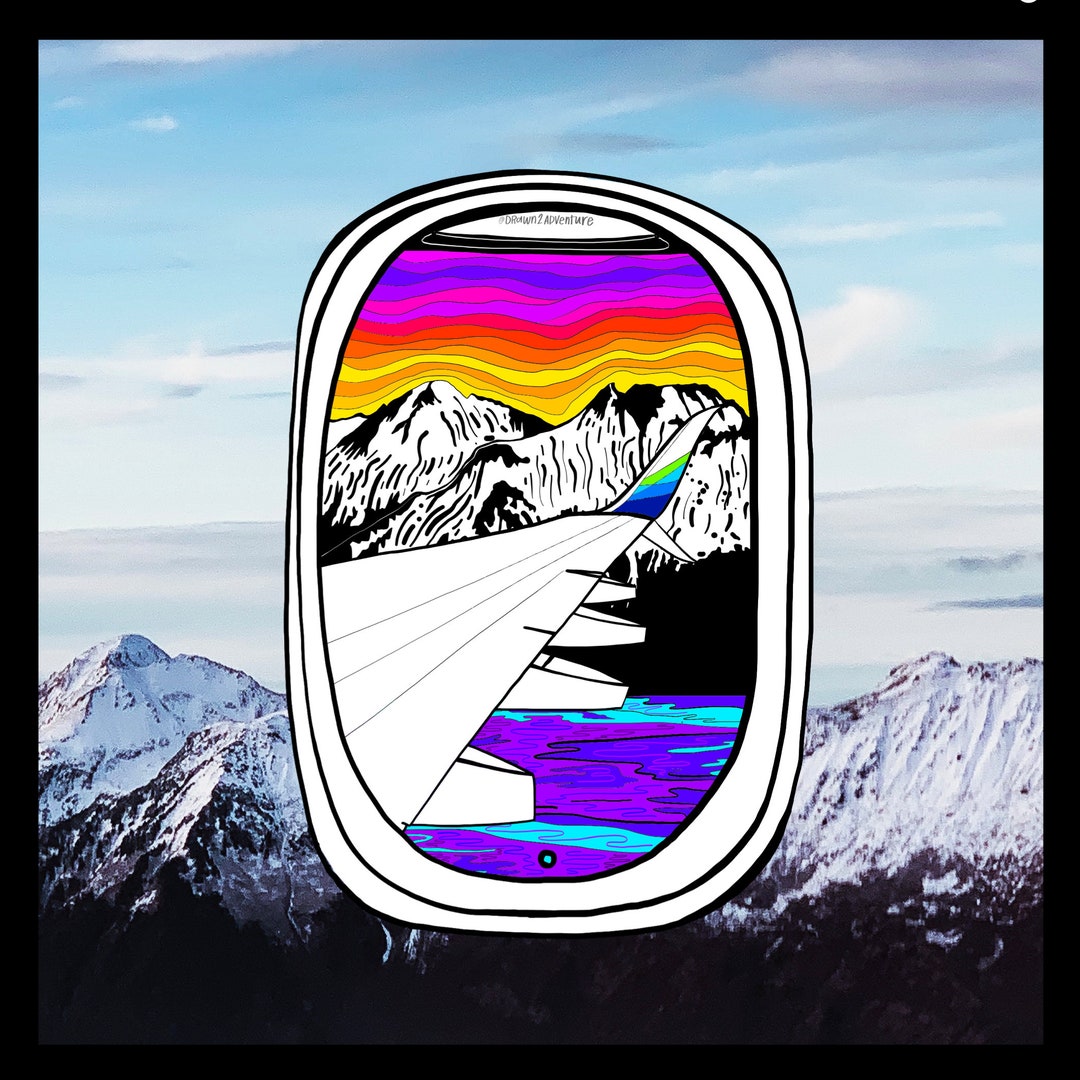 Somewhere in Alaska Airplane Window Seat View: Sticker - Etsy