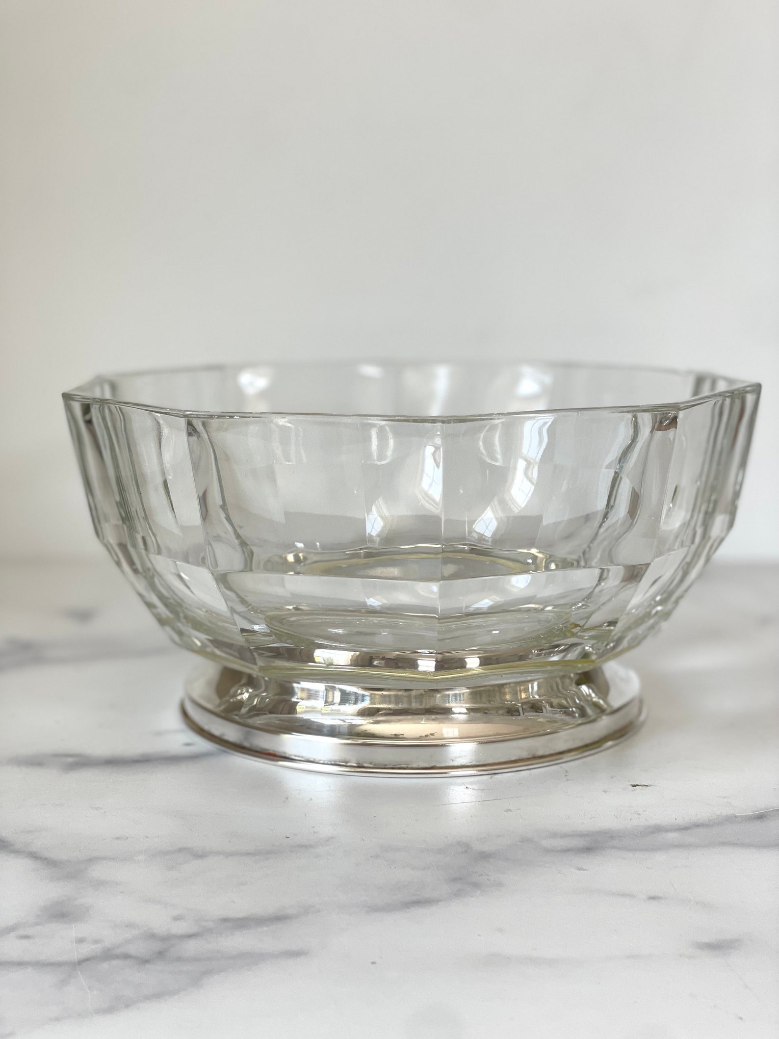 Glass Bowl With Metal Base - Etsy