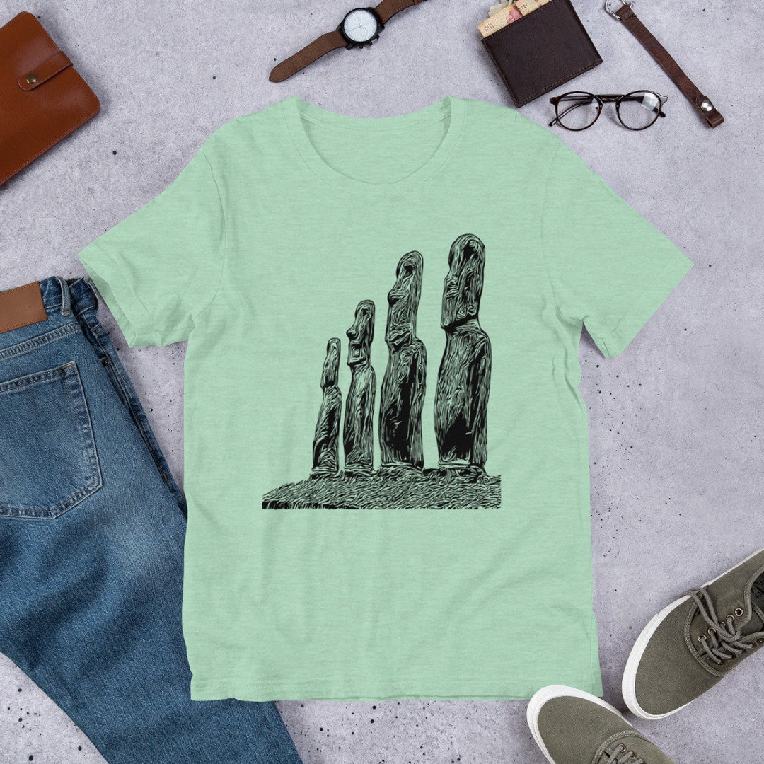 Easter Island Moai Statue Monolith World Mystery Short-sleeve Unisex T ...