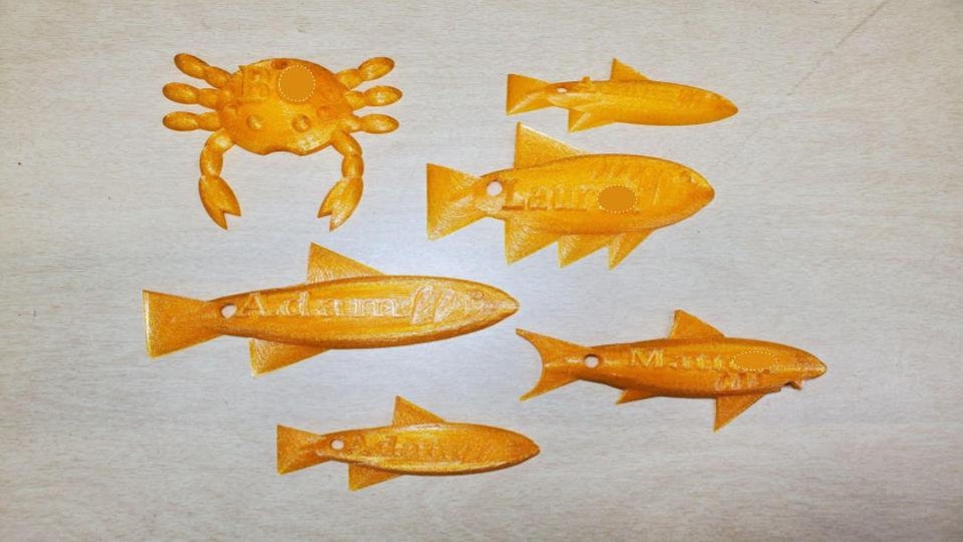 Custom 5" Diving Dive Sticks Fish Shape Personal & Business Your Names ...