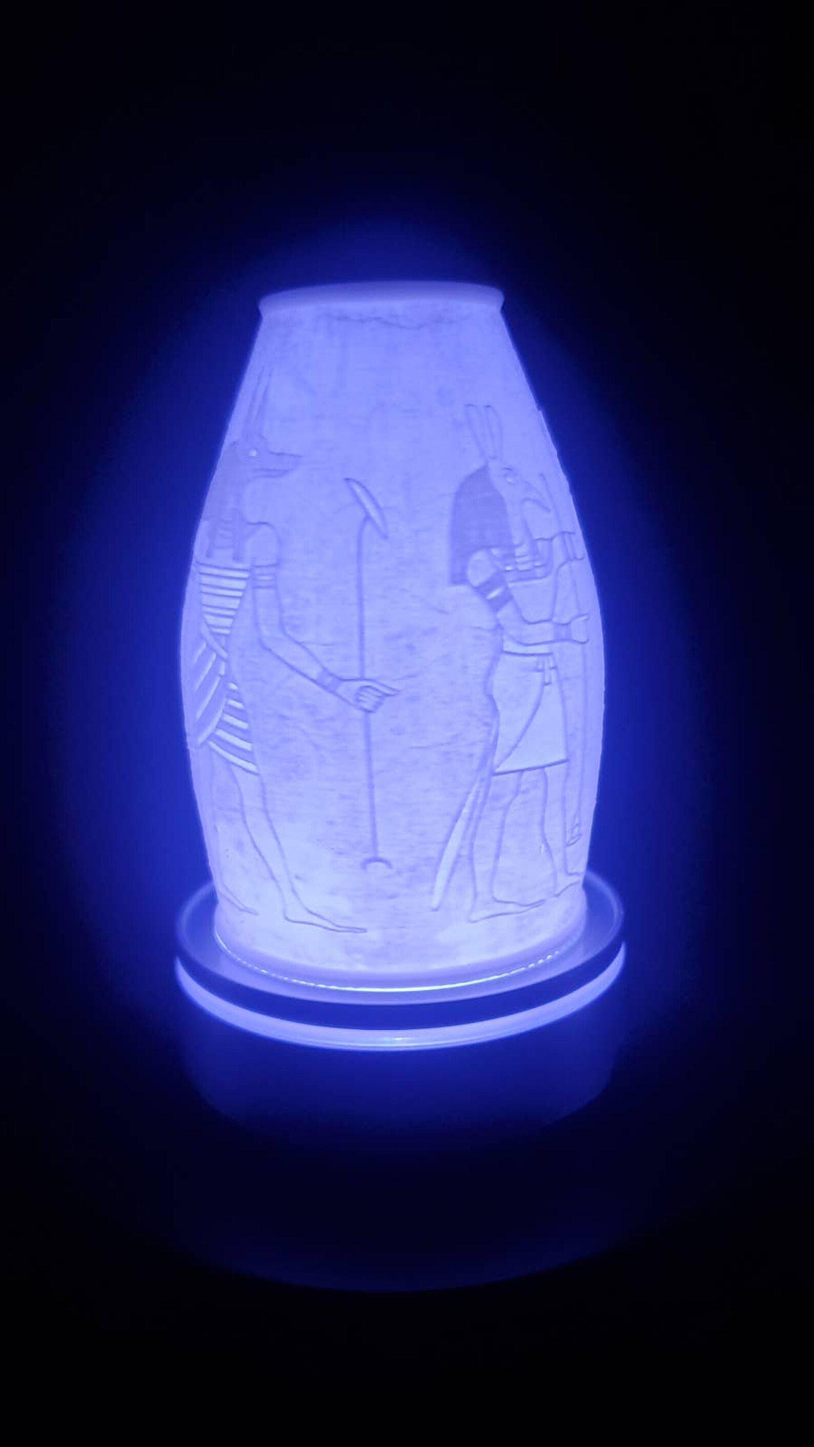 Ancient Egyptian Art Lithophane Lanterns X 3 LED Pottery Style ...