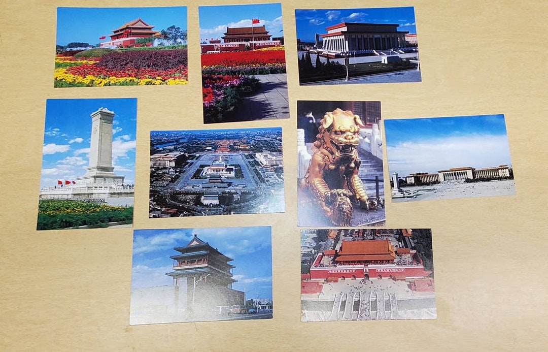 Set of Nine (9) China Chinese Post Card Postcard Monument Tiananmen ...