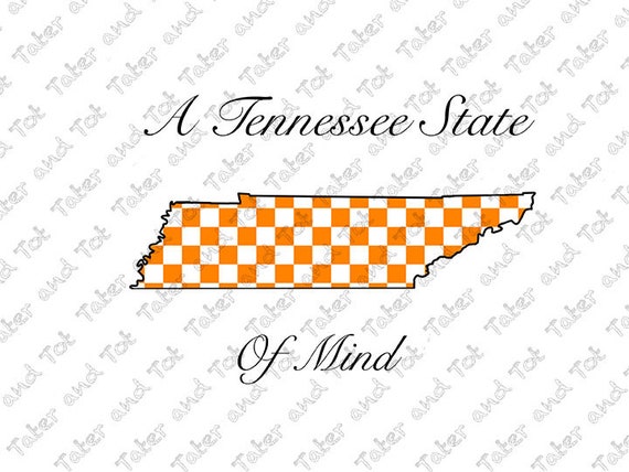A Tennessee State of Mind State and Checkerboard PNG Digital | Etsy